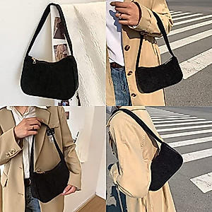 AIBEARTY Women Girls Corduroy Handbag Underarm Bag Retro Small Purse Shoulder Bag Clutch Tote