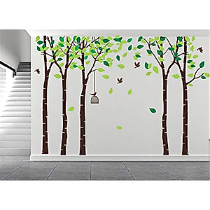 AmazingWall 180X264cm/70.9x103.9 Cartoon Large Tree Wall Sticker Living Room Bedroom Kids' Room Nursery Decor Home Decorations Removeable 1PCS/Set