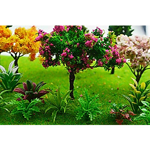 28 Pcs Miniature Fairy Garden Tree Plant Ornament, Mixed Model Trees 1-3 Inches, Miniature Dollhouse Pots Decor Moss Bonsai Micro Landscape DIY Craft Garden Ornament