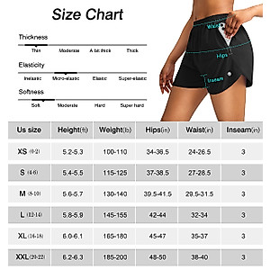 G Gradual Women's Running Shorts with Zipper Pockets Quick Dry Athletic Workout Gym 3" Short Shorts for Women with Comfy Liner (black, Medium)