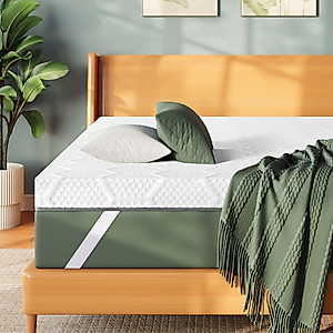 VISCOFLEX Mattress Topper King 4 Inch, Gel Memory Foam King Size Mattress Topper with High Density Firm Foam for Back Pain Relief - Lumbar Support. Best Design for Side Sleeper, with Luxury Cover