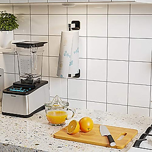 Laigoo Kitchen Paper Towel Holder Adhesive, Under Cabinet Paper Towel Holder Kitchen Tissue Holder Sticky Kitchen Towel Holder (Stainless Steel, White)