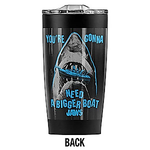 Logovision Jaws Bigger Boat Stainless Steel Tumbler 20 oz Coffee Travel Mug/Cup, Vacuum Insulated & Double Wall with Leakproof Sliding Lid | Great for Hot Drinks and Cold Beverages