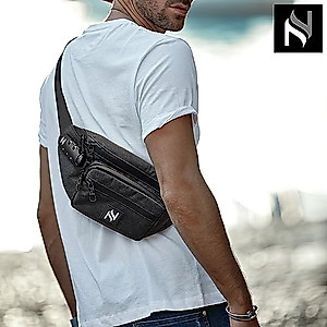 INNOSCENT SMELL PROOF Bum Bag Crossbody Bag Adjustable Waist Bag Backpack -COMBINATION LOCK- For Working Commuting Traveling (Dark Grey)