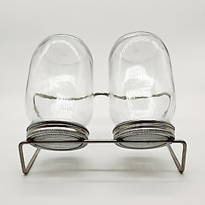 Sprouting Kit.2Pcs Stainless Steel 316 Wide Mouth Mesh Lid,5mm Thickness Durable Canning Jar Holder,Tray for Drip Water,Chalk Stickers and Liquid Pens NO JAR QurHapzy