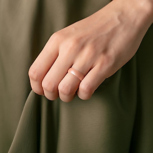 ThunderFit Silicone Wedding Ring for Women - Rubber Engagement Band - Width 5.5mm Thickness 1.5mm (Rose Gold, 7-7.5 (17.80mm)