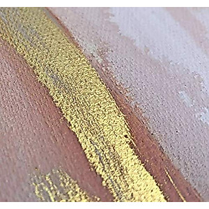 3 Piece Framed Canvas Wall Art Pink Gold Abstract Painting Water Flow Shape Modern Home Decor Ready to Hang 24x48 inches