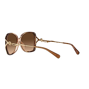 Coach HC8372BU Universal Fit Sunglasses, Brown Gradient/Brown Gradient, 58 mm