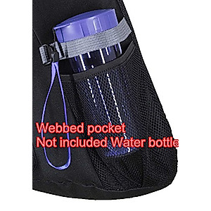 HBAG 20" Crossbody Sling Backpack Single Strap School Travel Sports Shoulder Bag, Black