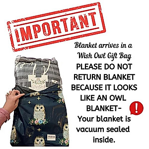 WiseOwell Wish OWL Overcomer Letterboard Healing Compassion Blanket | Get Well Soon Gifts for Men | Comfort Items for Chemo Patients | Inspirational Gifts for Women Cancer Gifts for Men