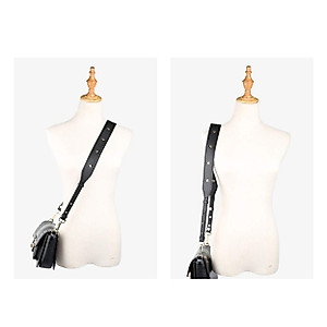 Synthetic Leather Straps Replacement Crossbody Bag Strap for Shoulder Handbags (Star Black)