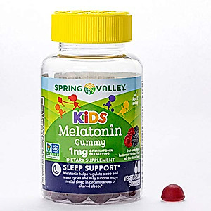 Spring Valley Kid's Melatonin 1 mg Sleep, 60 Vegetarian Gummies (Pack of 2)