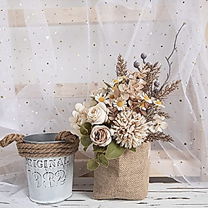 AUSBENDER 2Packs Artificial Faux Flowers Plant Silk 15.3" Fall Arrangement Boho Style Bouquets Floral Rustic Decoration Table Centerpieces for Home Kitchen (Pretty Dandelion Eucalyptus Daisy)