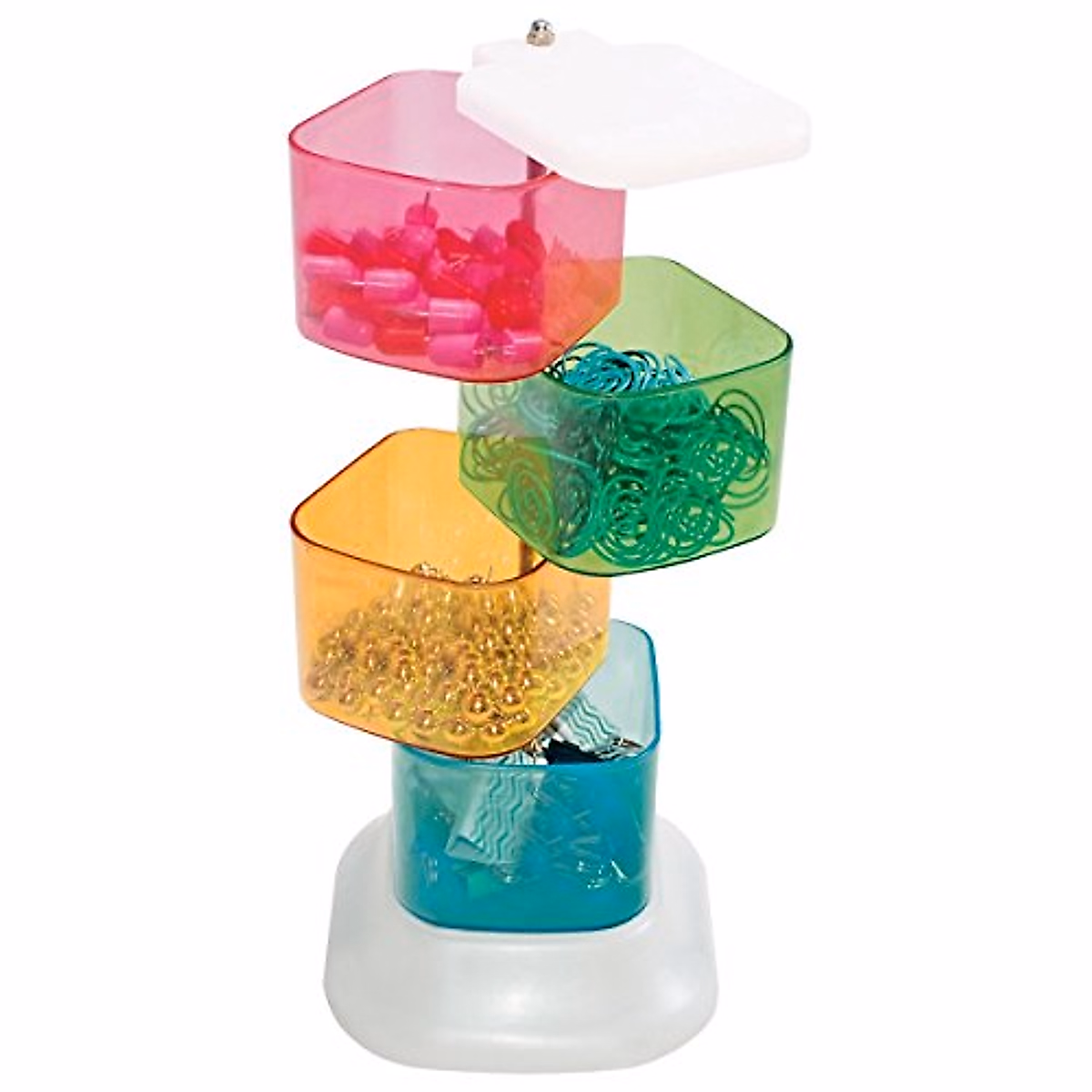 Storage Studios Trinket Tower, 4 Swivel Containers, 10.25 x 2.75 x 3.75 Inches, Multicolored, CH93395