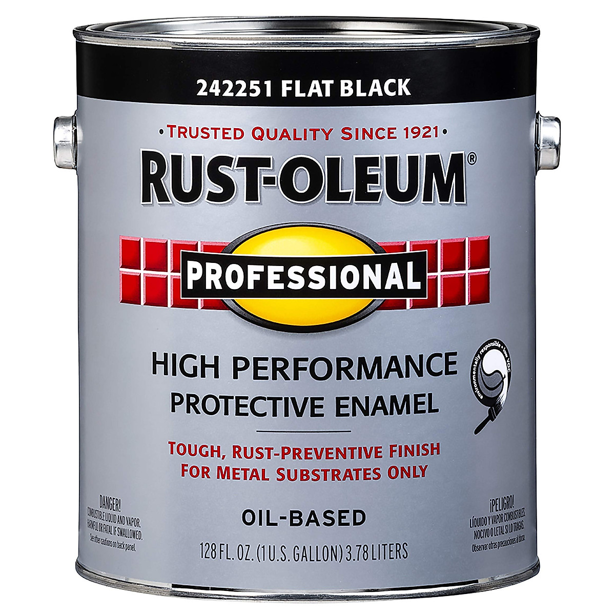 RUST-OLEUM Black 242251 Professional Gallon Flat Protective Enamel, 3.99 Quarts (Pack of 1), 128 Fl Oz