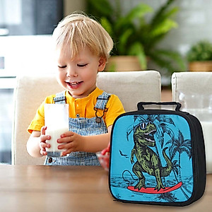 gxtvo Lunch Box for Boys, Dinosaur Insulated Bag, Dino Kids Portable Thermal Organizer