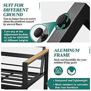 GARTOO 4-Piece Patio Furniture Set, Outdoor Aluminum Conversation Sofa Sets with Coffee Table & Cushions Chairs - Perfect for Garden, Backyard, Porch, Lawn, Poolside, Deck