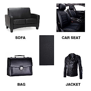 Vowcarol Leather Repair Kits for Couches and Cars, Leather Repair Patches Super-Thin Vinyl Repair kit 2 PCS Black