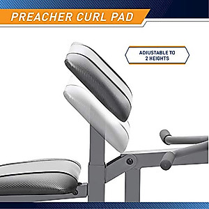 Marcy Standard Weight Bench with Leg Developer and Butterfly Arms, Multifunctional Workout Equipment, Workout Equipment for Home Gym, Alloy Steel MD-389