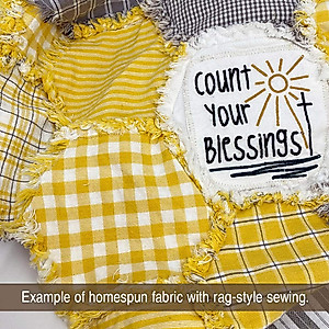 Summer Yellow 6 Cotton Homespun Plaid Fabric by JCS - Sold by The Yard