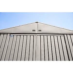 Arrow Shed Elite 8' x 6' Outdoor Lockable Steel Storage Shed Building, Cool Grey