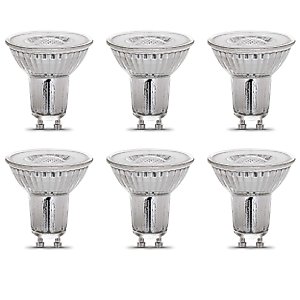Feit Electric 4W LED MR16 GU10 Bulbs with 35W Equivalent, Dimmable, MR16 Bulbs, 22 Yrs. Lifetime, 300 Lumens, 5000K Daylight, 6 Packs - BPMR16/GU10/950CA/6