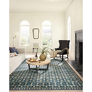 Loloi Rifle Paper Co. x Eden Lattice Indigo 7'-6" x 9'-6" Area Rug