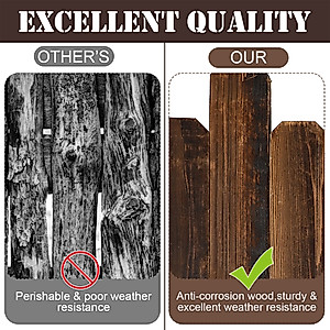 Bucherry 1 Pc Wood Garden Edging Border No Dig Landscape Edging Anti Corrosive Lawn Picket Fence with Gloves Decorative Flower Bed for Yard Patio Pathway Tree Outdoor 7.9 x 47 Inches