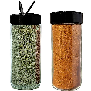 Premium Glass Spice Shakers - 16 oz Versatile Seasoning and Spice Dispenser with Sifting Lids for Popcorn, Cheese, Cinnamon, and Salt, Made in USA by JARMING COLLECTIONS