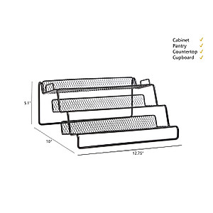GONGSHI 3 Tier Cabinet Spice Rack Organizer with 21 Empty Glass Spice Jars (4oz), 386 Spice Labels, Chalk Marker and Funnel for Pantry Cupboard or Countertop, Black
