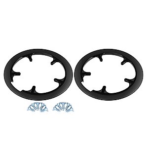 X AUTOHAUX 2pcs 6 Group Holes Bicycle Bike Crankset Chain Wheel Cover Protection Chain Wheel Protective Black