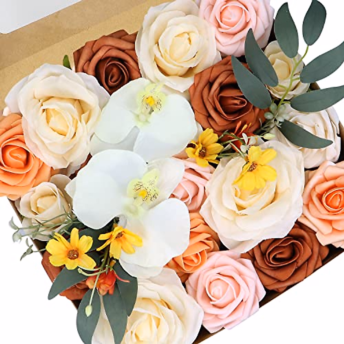 Vanleonet Artificial Wedding Flowers Combo Set for DIY Wedding Bouquets Centerpieces Arrangements Party, Cake Decor, Baby Shower Home Decorations