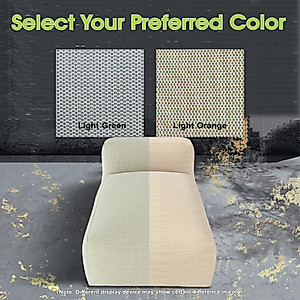 OPEAK Patio Furniture Chaise Lounge Chair Outdoor Reclining Chair Garden Pool Lounge Chairs for Outside Sunbathing Recliners Outdoor Bed Beach Chaise Lounge Chair Sunbed (Light Orange, 70'' Length)