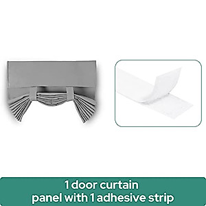 HOMEIDEAS French Blackout Door Window Curtains, Privacy Front Door Curtains for Glass Door, Thermal Insulated Tie Up Shades Window Covering, Light Grey, 26 X 40, 1 Panel