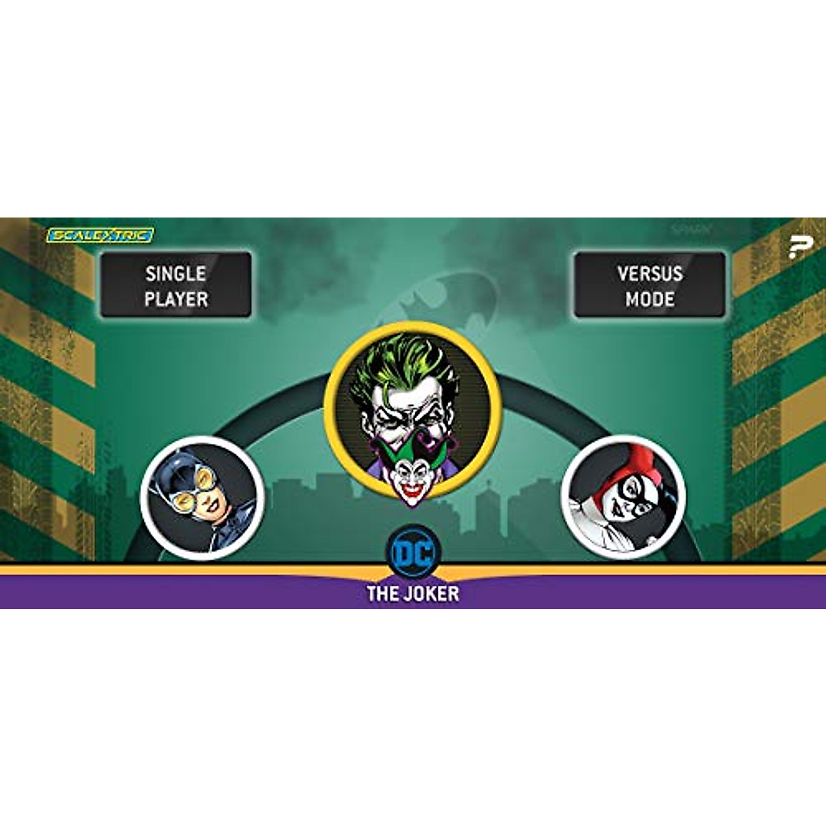 Scalextric Batman vs Joker 1:32 Spark Plug Slot Car Race Track Set C1415T, Black