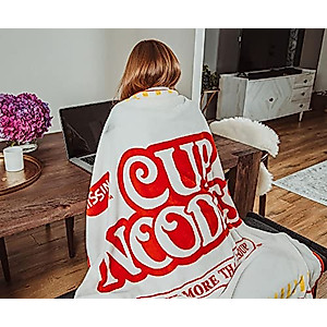 Nissin Cup Noodles Logo Microplush Throw Blanket | Super Soft Fleece Blanket, Cozy Sherpa Cover For Sofa And Bed, Home Decor Room Essentials | Instant Ramen Gifts And Collectibles | 45 x 60 Inches