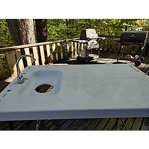 Old Cedar Outfitters Premium, Extra-Large Fish and Game Cleaning Table with Sink and Folding Legs