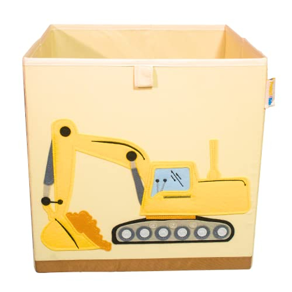 Product 4 Kids - Washable Toy Box Storage Cube, Canvas Toy Chest Organizer Foldable Kids Toy Storage Organizers for Child's Bedroom or Playroom-13x13x13 Inch (Excavator1)