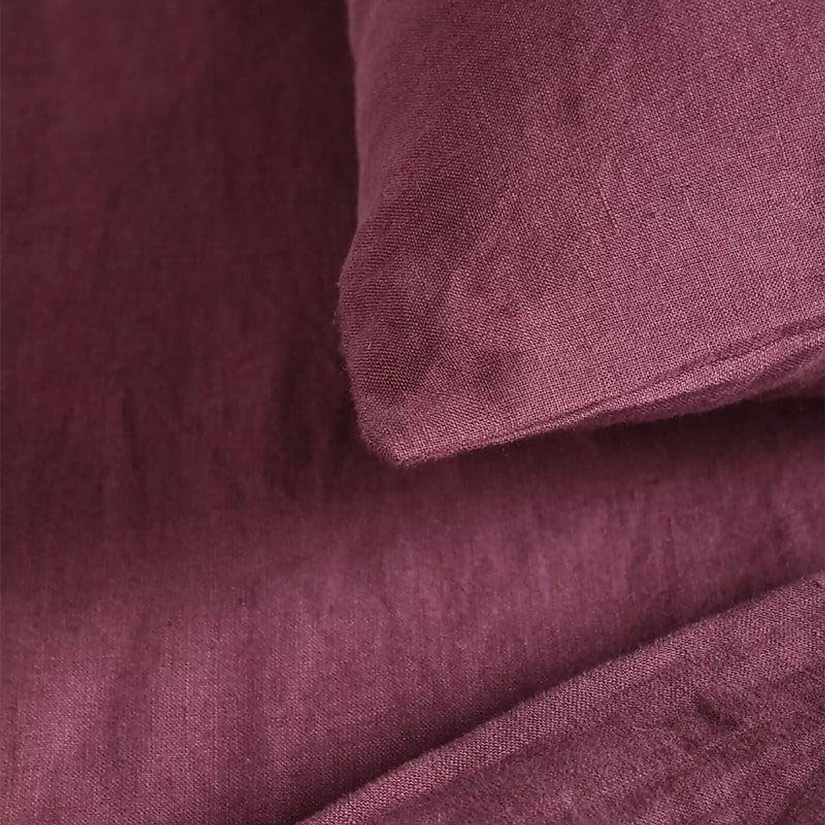 The Tangerine Store 3-Piece Linen Cotton Mix Duvet Cover Set (88x90 in) - Berry Queen Duvet Cover Set with Standard Shams - Pre-Washed, Handmade - Home Decor
