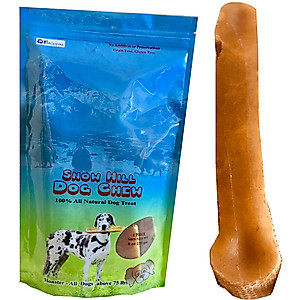 Snow Hill Yak Cheese Dog Chews Himalayan Yak Milk Cheese Bone Long Lasting Chews XXL 7.5-8 ounces World Best Natural Dog Yak Cheese Bone Chews Product of Himalayas, Nepal