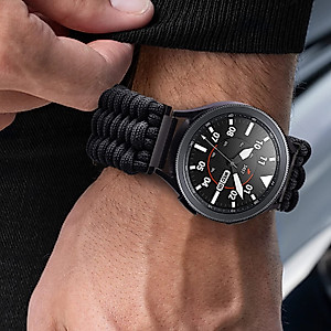 CAGOS for SAMSUNG Galaxy Watch 6 Band Classic 47mm 44mm 43mm 40mm/Galaxy Watch 5 Band Pro 45mm 44mm 40mm/Galaxy Watch 4 Band Classic 46mm 44mm 42mm 40mm, Rugged Paracord Sport Strap for Men, Black XL