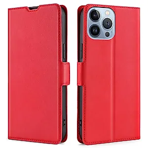 Fansipro Phone Cover Wallet Folio Case for Samsung Galaxy S9 Plus, Premium PU Leather Slim Fit Cover for Galaxy S9 Plus, 1 Card Slot, Handy, Red