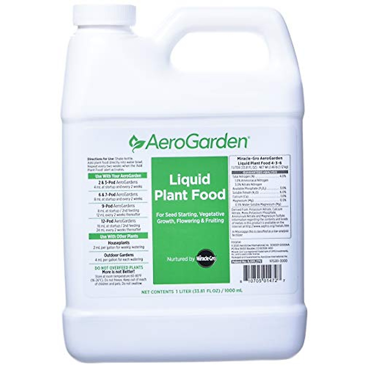 AeroGarden Liquid Nutrients (1 Liter) & Grow Anything Seed Pod Kit, 9
