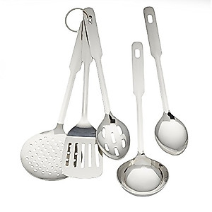Amco 8796 Stainless Steel 5-Piece Utensil Set,Medium