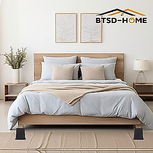 BTSD-home Bed Risers 2, 3 or 4 Inch Heavy Duty Furniture Risers Adjustable Dorm Bed Lifts Risers Table Desks Legs Blocks 4 Pack Black