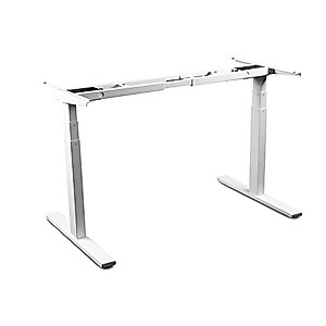 VWINDESK VJ201-S3 Electric Height Adjustable Sitting Standing Desk Frame Only/Sit Stand - Dual Motors 3 Segment Motorized Desk Base Only,White