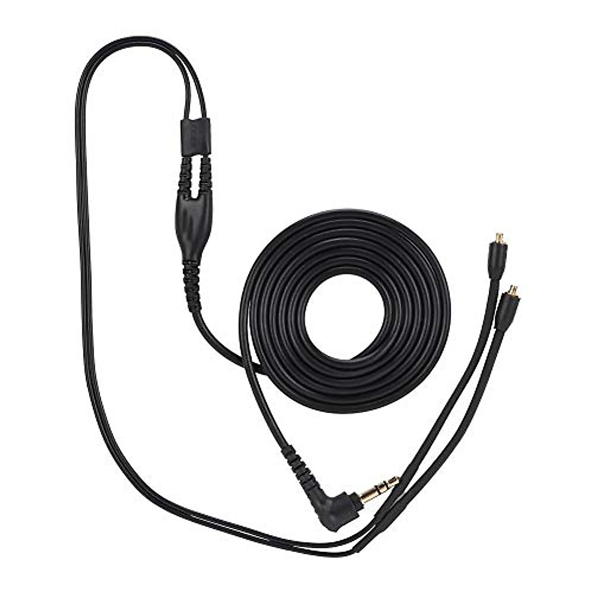 MMCX Replacement Headphone Cable, TPE Headphone Extension Cable with 3.5mm Plug for Shure se215 se425 se535 se846 ue900(Black Without mic)