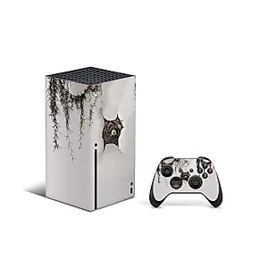 ZOOMHITSKINS Compatible with X1 Series X, Eye White Wall Monster Reptile Lizard Dinosaur, Durable, Bubble-free, Made in USA