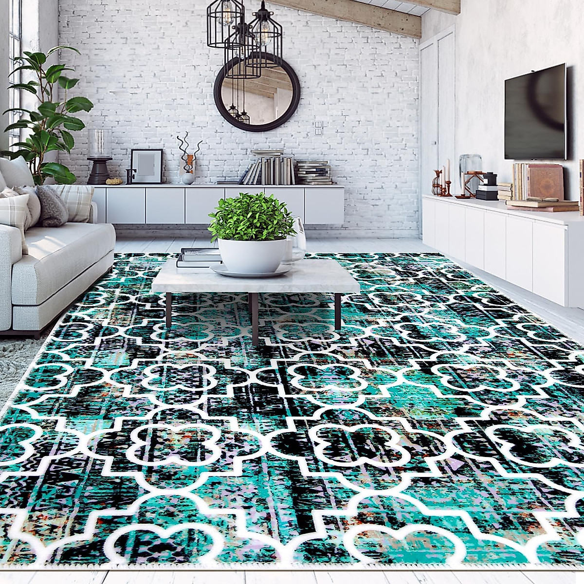 VFROO Area Rugs 5x7 Washable Rug for Living Room,Non-Slip Non-Shedding Ultra-Soft Floor Carpet for Home,Office, Dining Room,Bedroom (Style A)