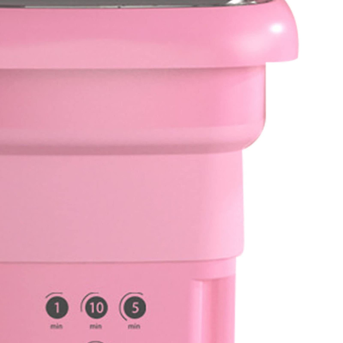 TOPINCN Portable Washing Machine Dryer Comb with Drain Basket Pipe Folding Washing Machine Integrated Mini Underware Washer Blue Ray for Camping RV Travel (Pink)